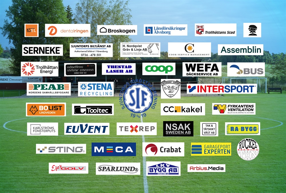 Stort tack till samtliga Sjuntorps IFs sponsorer 2023! / Sjuntorps IF